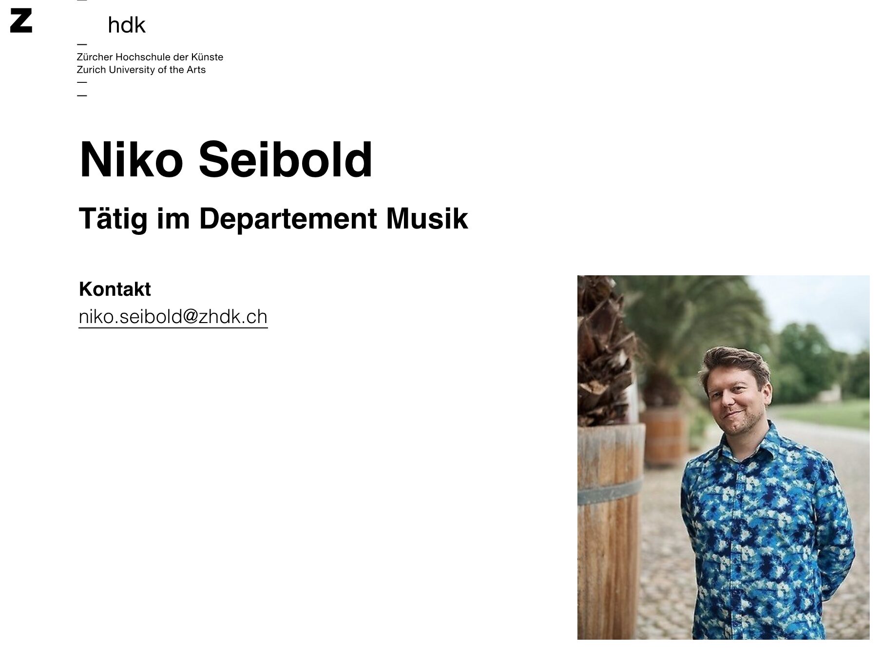 new teaching position at Zurich University of the Arts | Niko Seibold ...